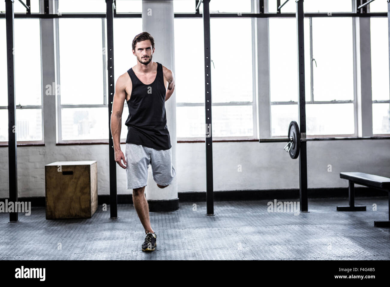 Strong fit man warming up hi-res stock photography and images - Alamy