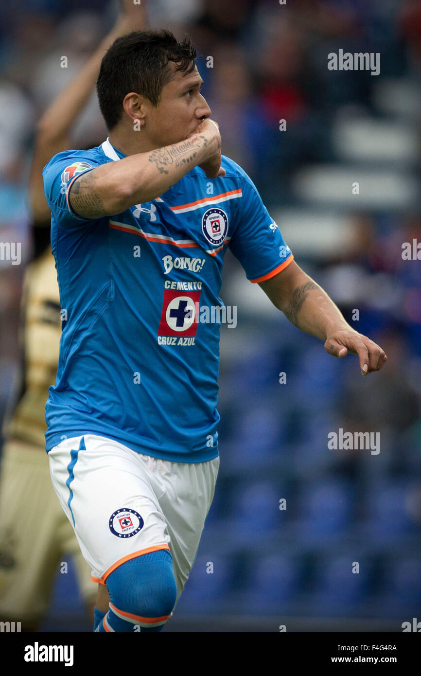 Mexico City, Mexico. 17th Oct, 2015. Cruz Azul's Julio Cesar Dominguez ...