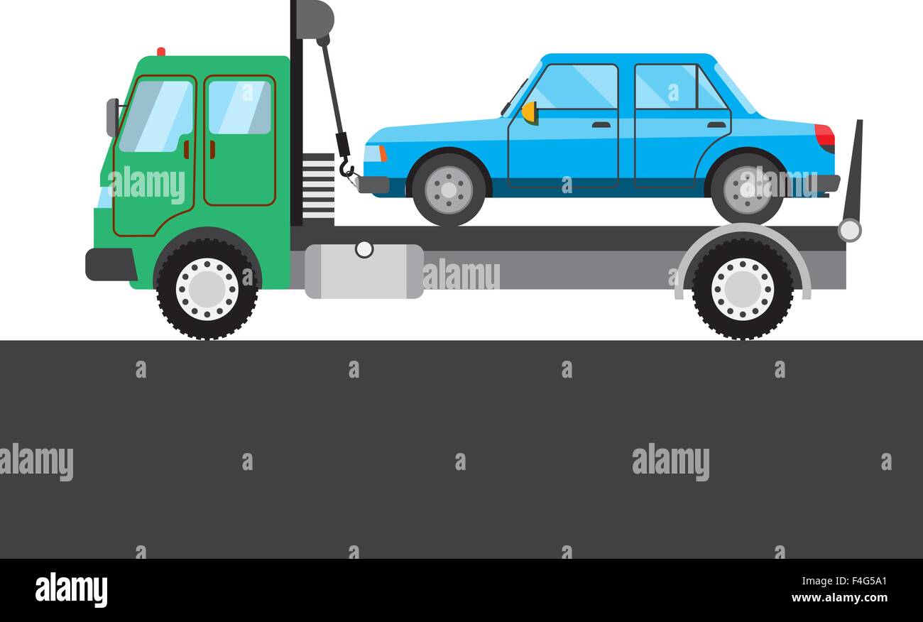 Blue tow truck Stock Vector Images - Alamy
