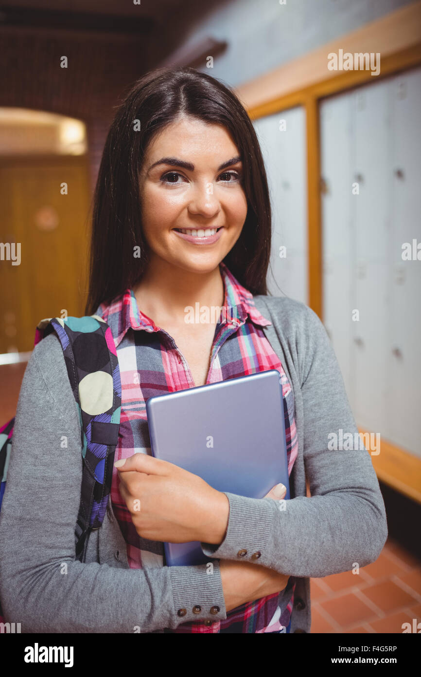 Portrait of pretty student with tablet Stock Photo - Alamy