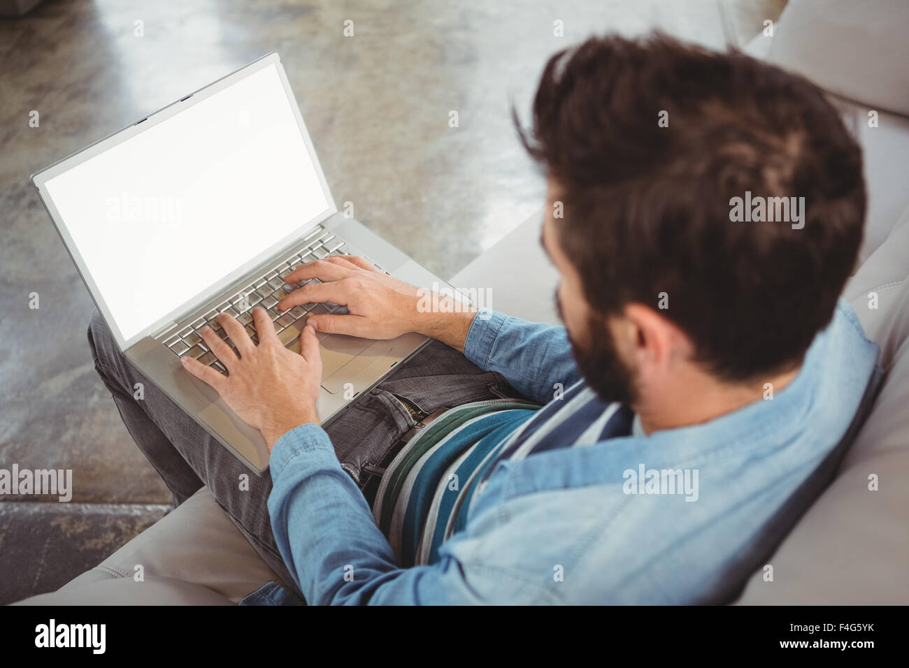 Serious handsome man working laptop hi-res stock photography and images ...