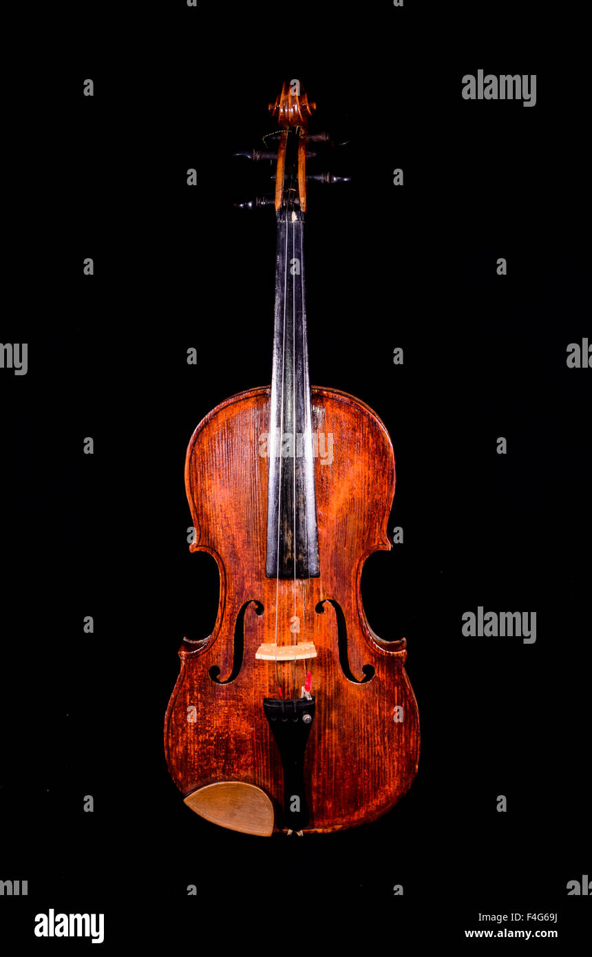 Classical shape wood vintage violin Stock Photo - Alamy