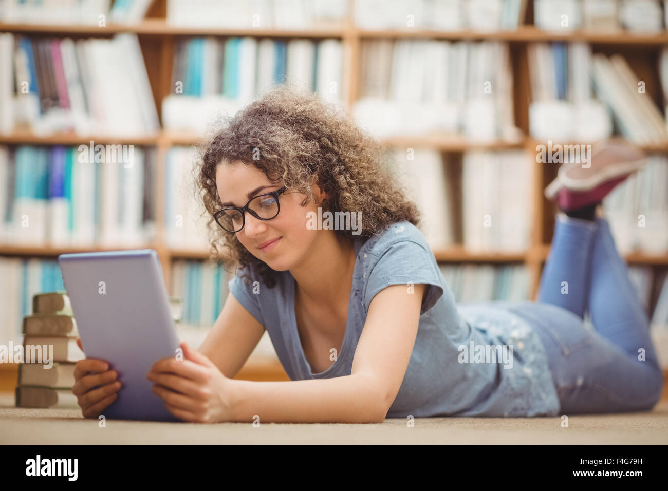Student tablet glasses hi-res stock photography and images - Alamy