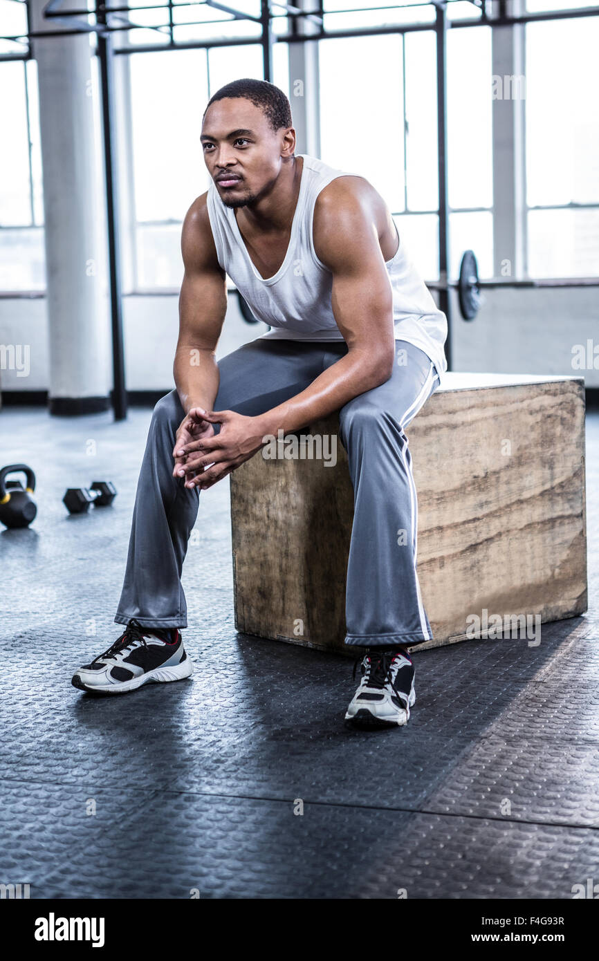 Fit man taking a break from working out Stock Photo - Alamy