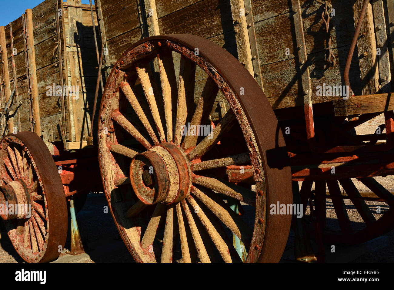 Antique mule train wagon, Harmony Borax Works, Death Valley National ...