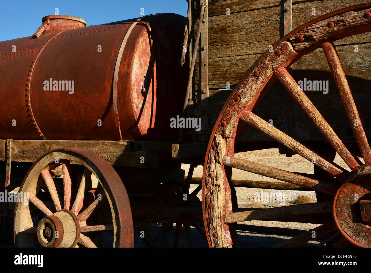 Antique mule train wagon, Harmony Borax Works, Death Valley National ...