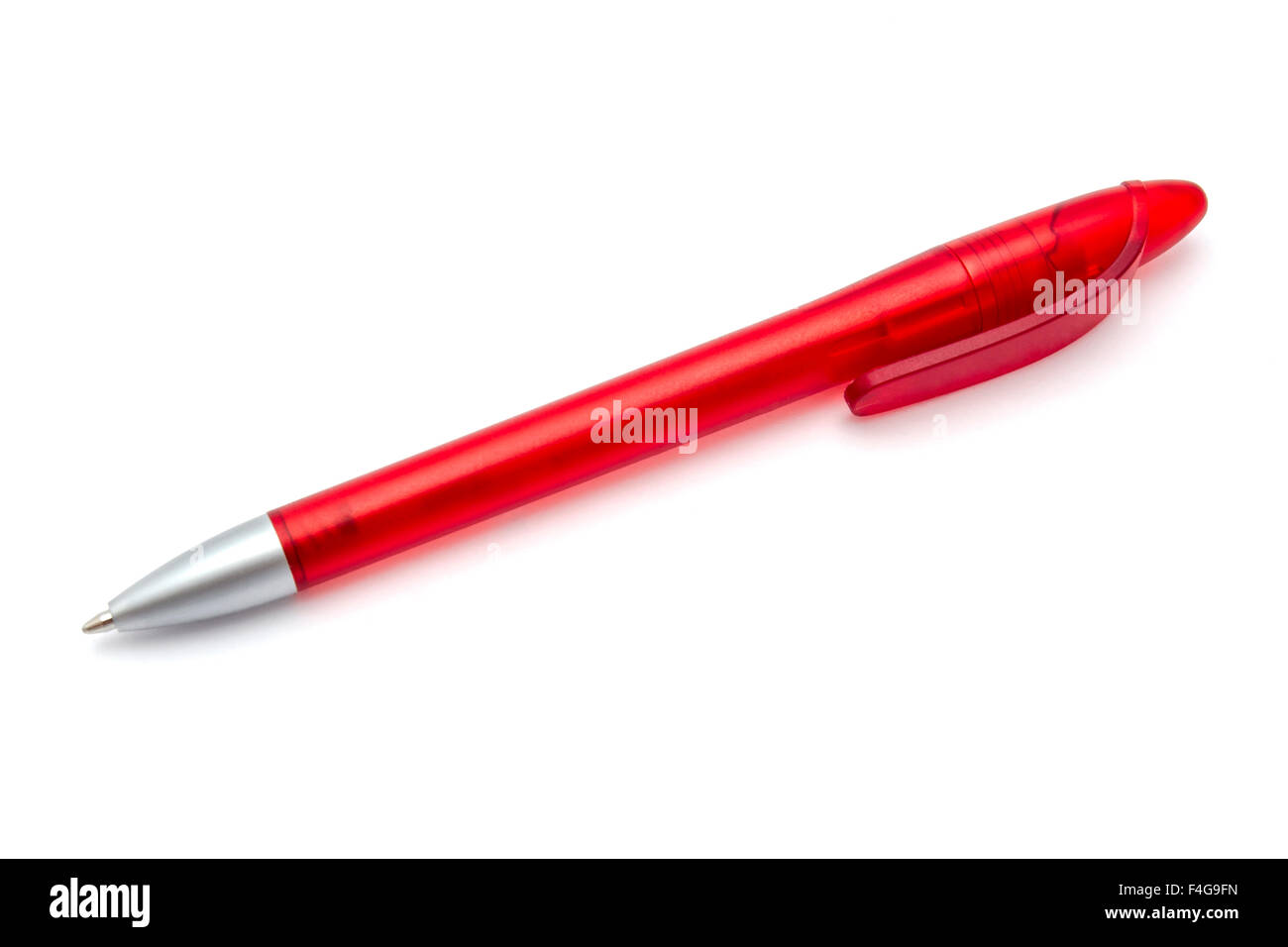 Red ballpoint pen isolated on white background Stock Photo - Alamy