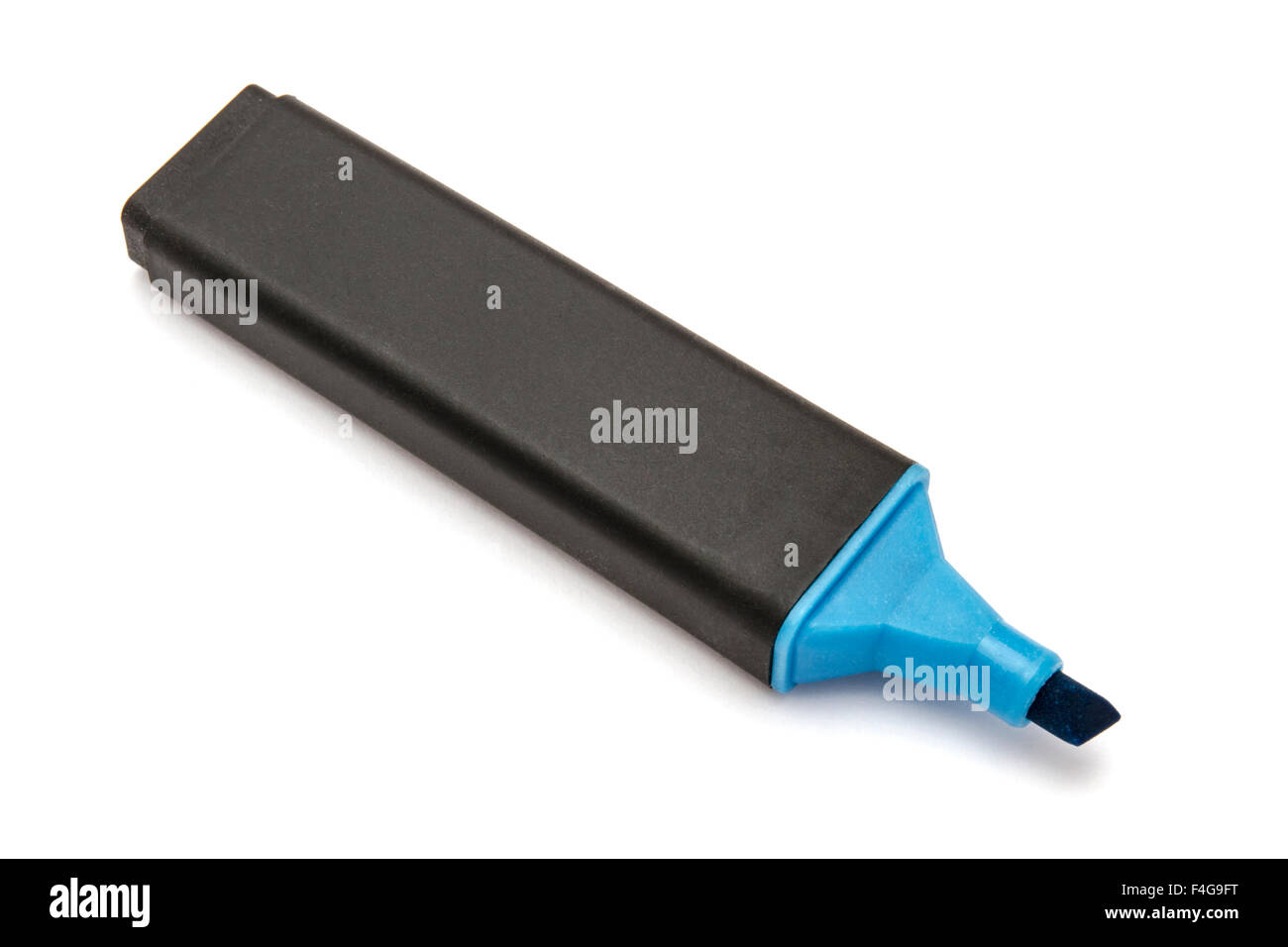 Blue highlighter isolated on white background Stock Photo - Alamy