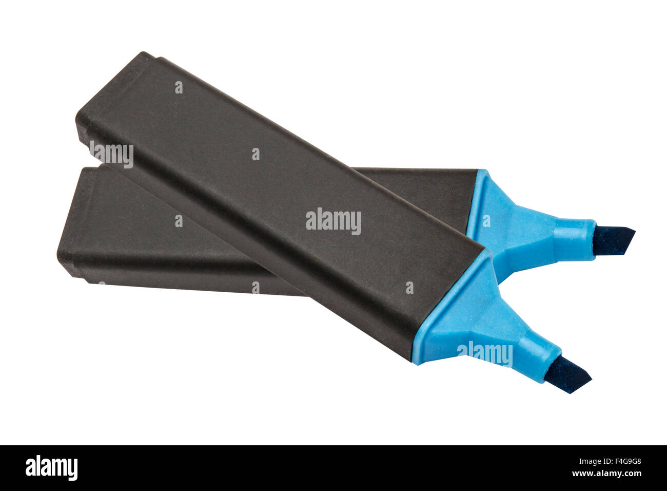 Blue highlighter isolated on white background Stock Photo - Alamy