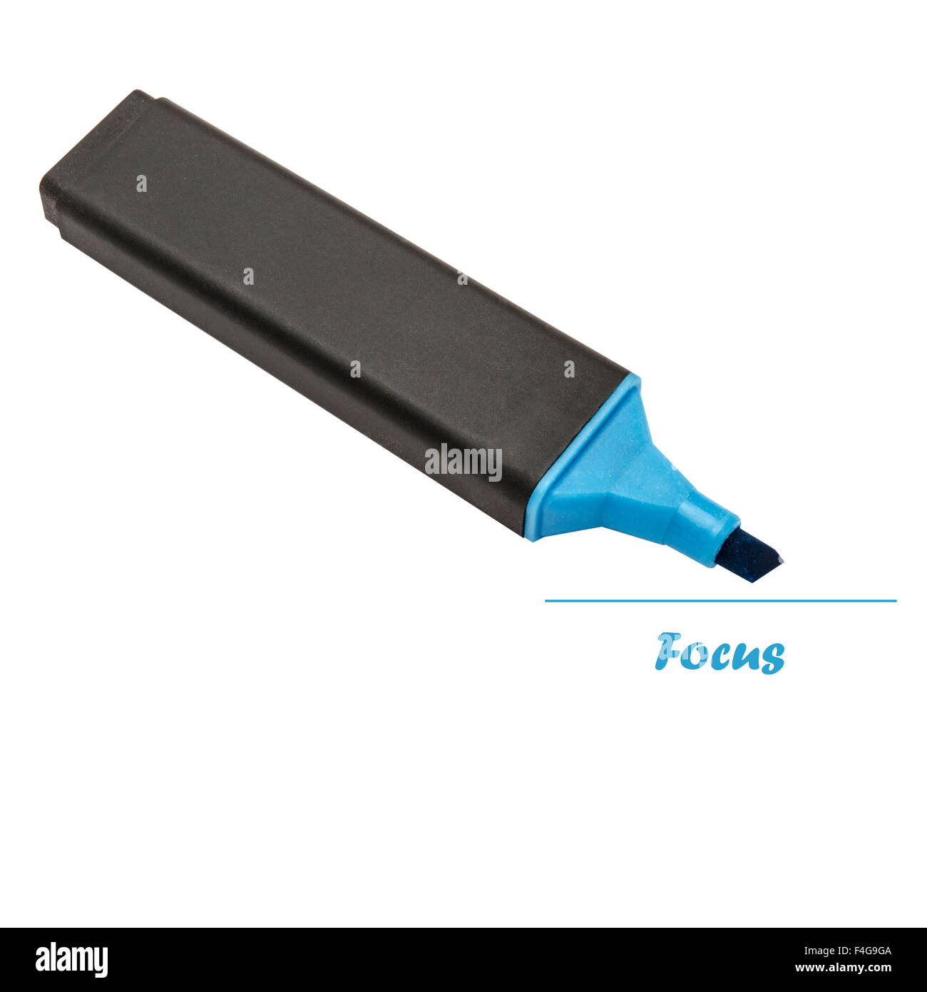 Blue highlighter isolated on white background Stock Photo - Alamy