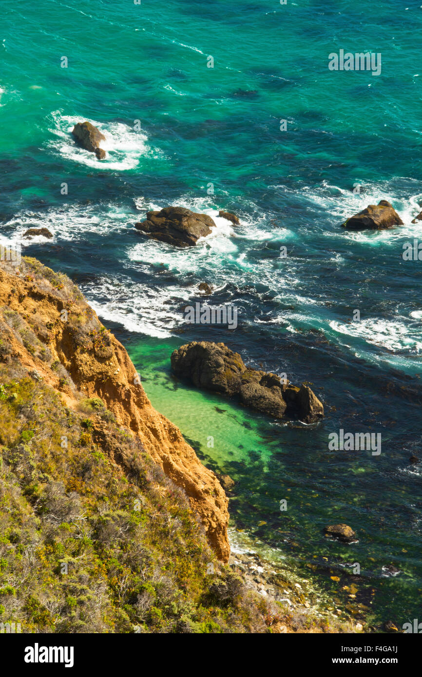 Cliffs, ocean, rocks, Big Sur, California, USA Stock Photo - Alamy