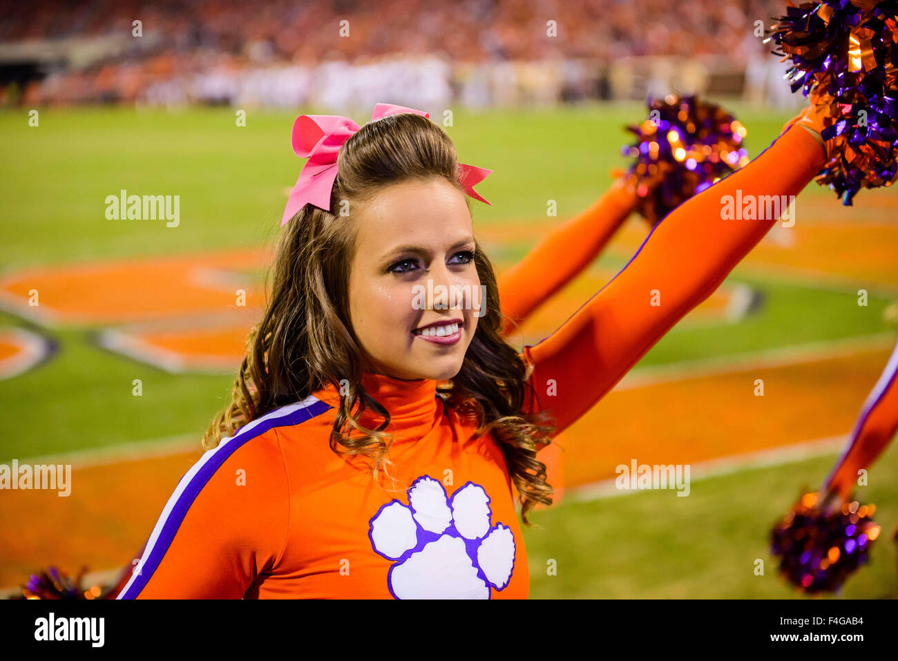 Clemson tigers cheerleader during ncaa hi-res stock photography and ...