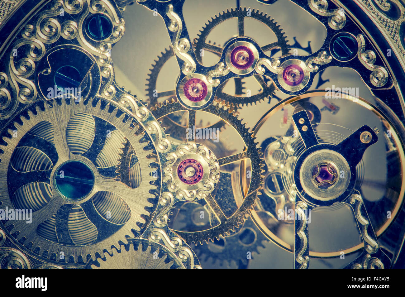 close view of watch mechanism Stock Photo - Alamy