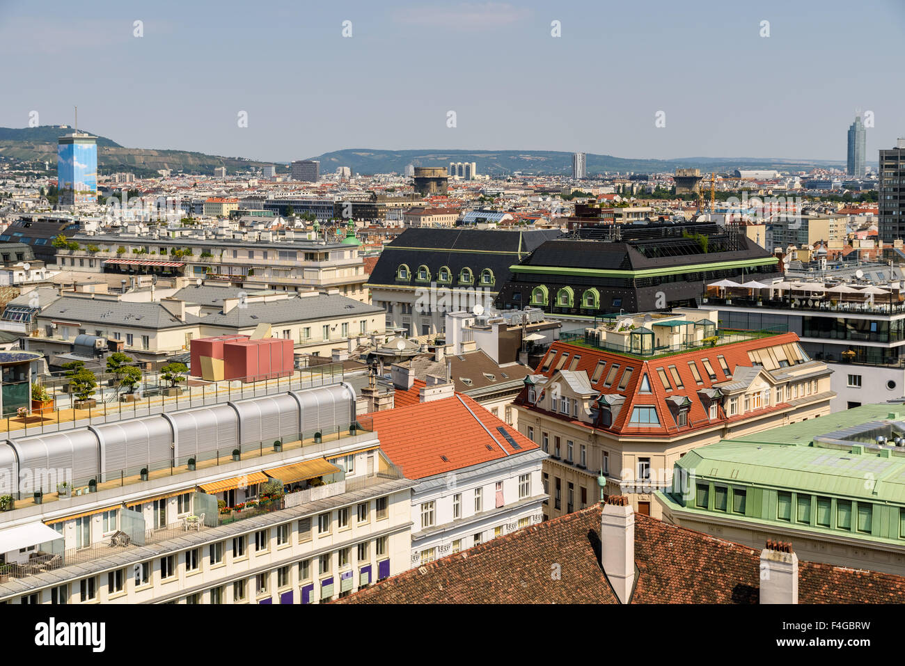 Aerial View Of Vienna City Skyline Stock Photo - Alamy
