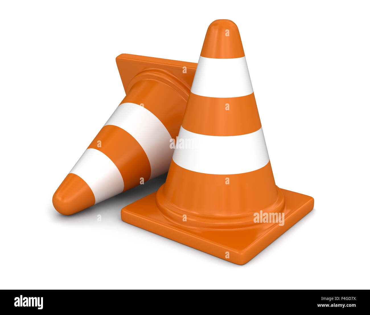 Row of traffic cones. Image with clipping path Stock Photo - Alamy
