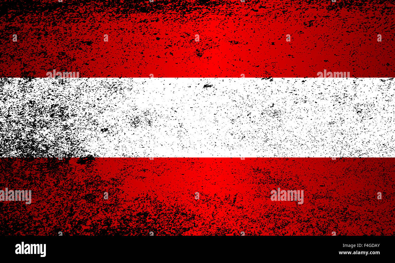 The flag of Austria in red and white stripes with grunge effect Stock ...