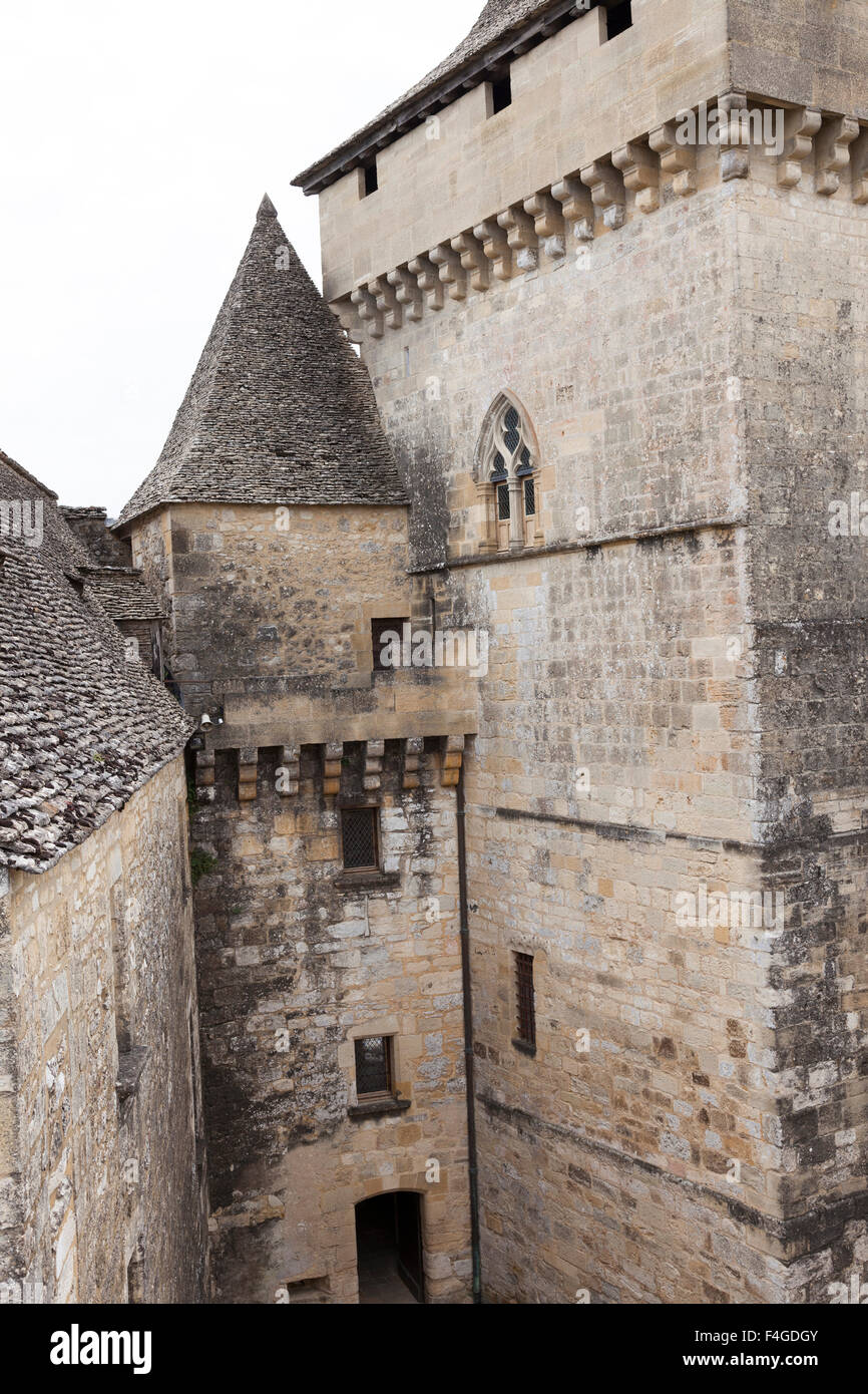 Inside the Castelnaud la Chapelle castle, in the Perigord (France). A l ...