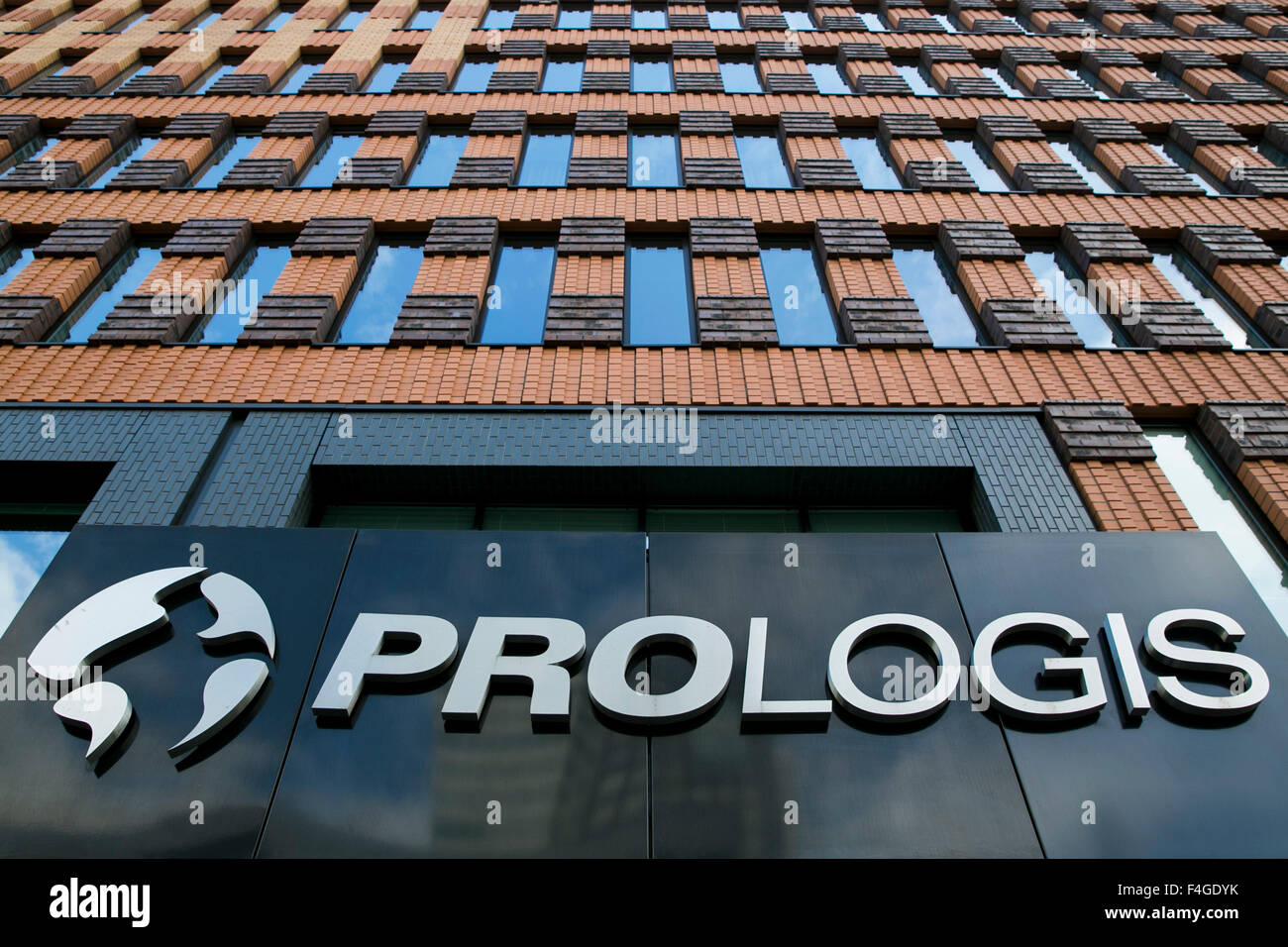 A logo sign outside of an office building occupied by Prologis in ...