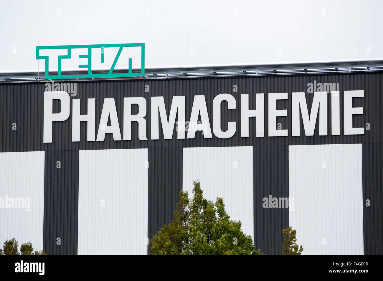 A logo sign outside of a facility occupied by Teva Pharmaceutical ...