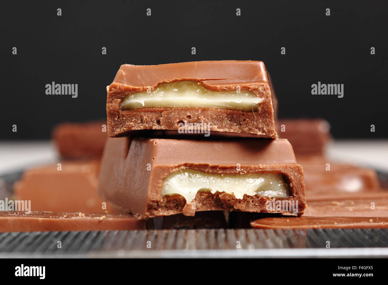 Chocolate Bar with Filling Stock Photo - Alamy