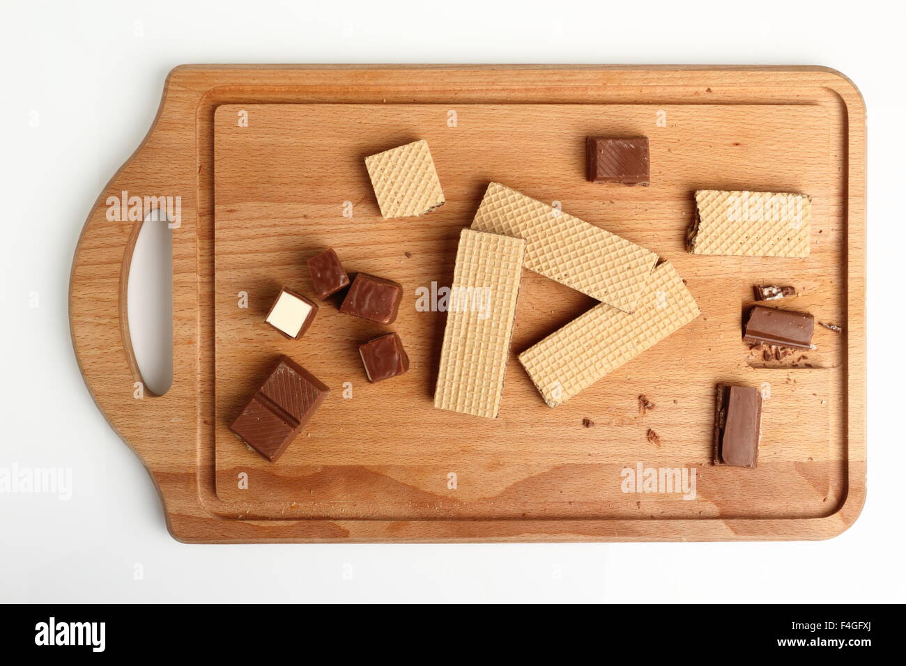 Wafer, Candy and Chocolate Bar. Isolated on a white background Stock ...
