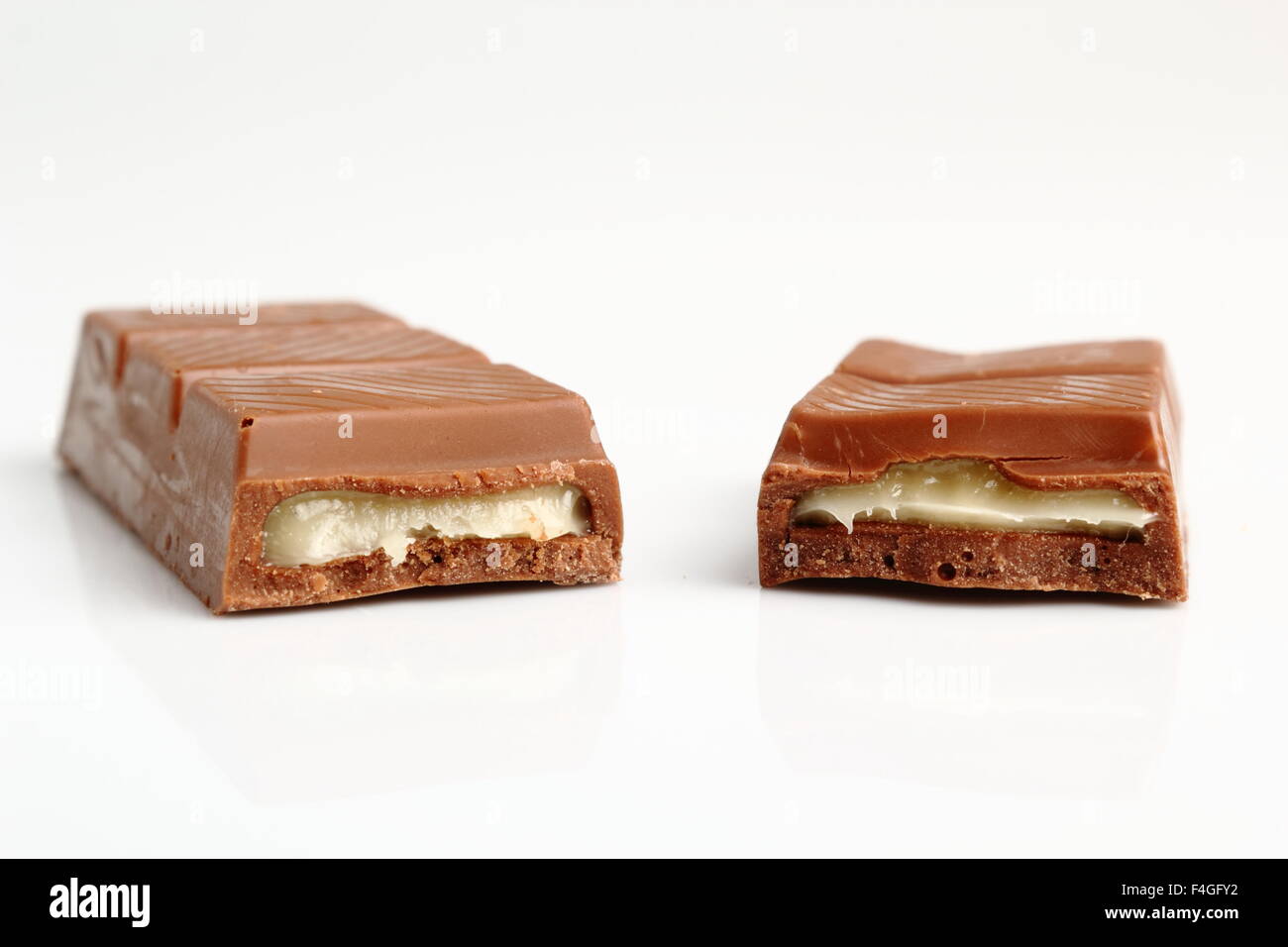 Chocolate Bar with Filling. Isolated on a white background Stock Photo ...
