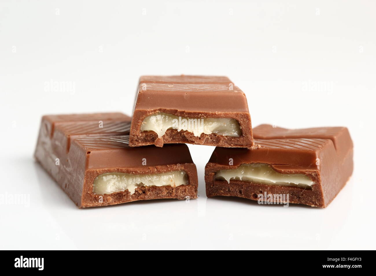 Chocolate Bar with Filling. Isolated on a white background Stock Photo ...