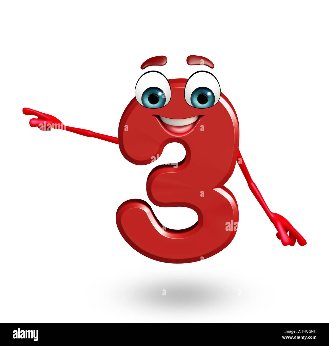 3d rendered illustration of cartoon character of three digit Stock ...