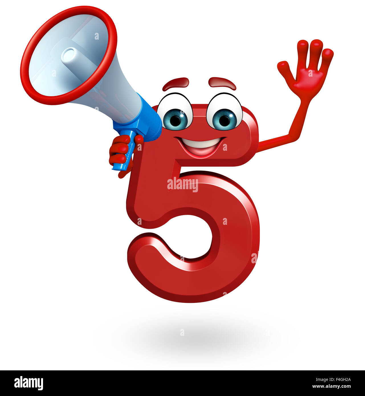 3d rendered illustration of cartoon character of five digit with ...