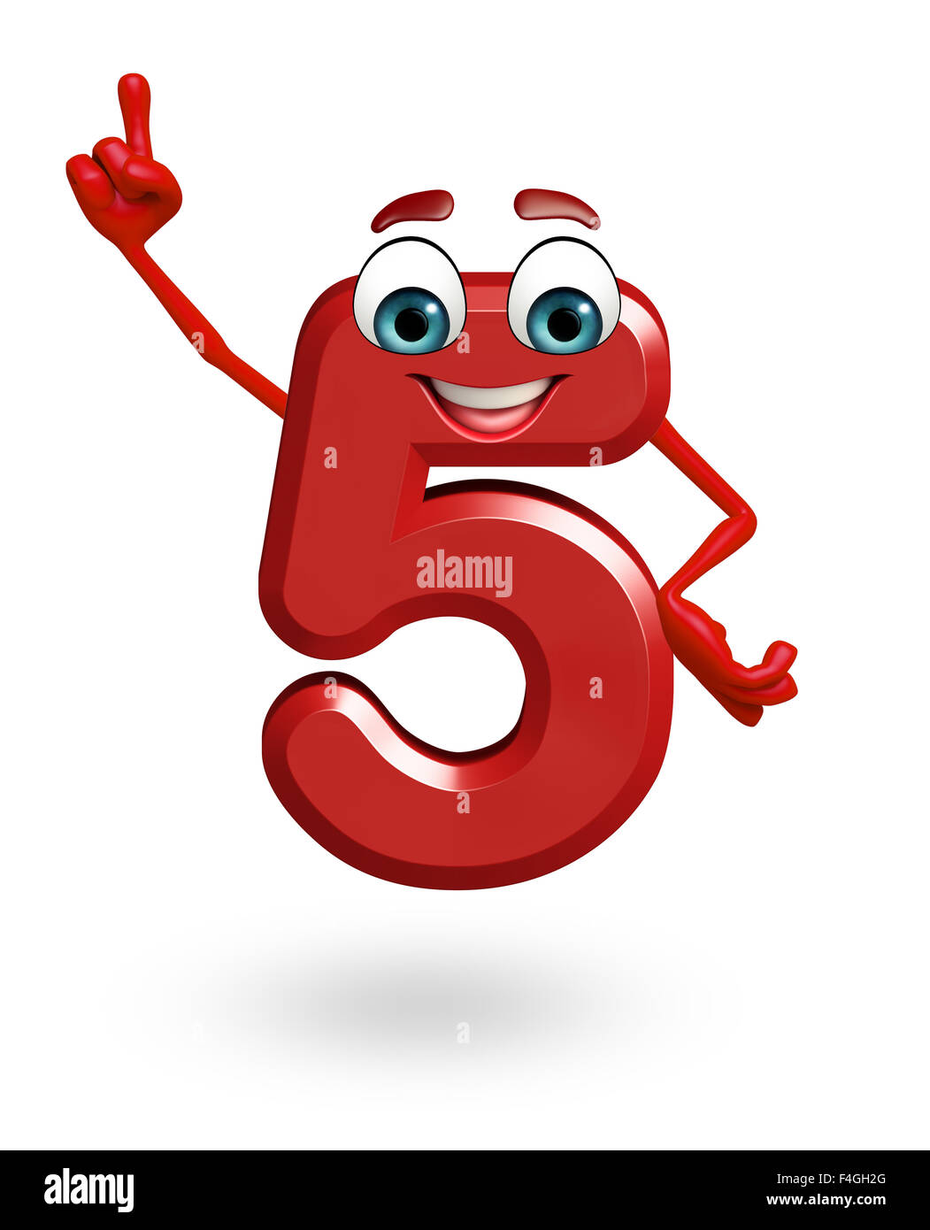 3d rendered illustration of cartoon character of five digit Stock Photo ...