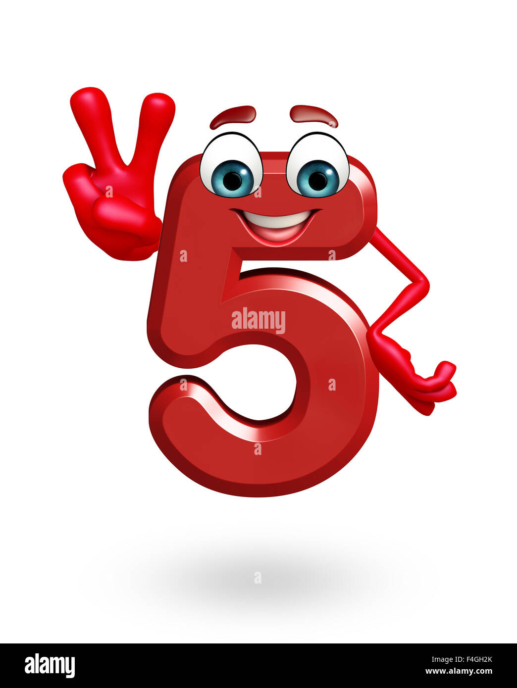 3d rendered illustration of cartoon character of five digit Stock Photo ...