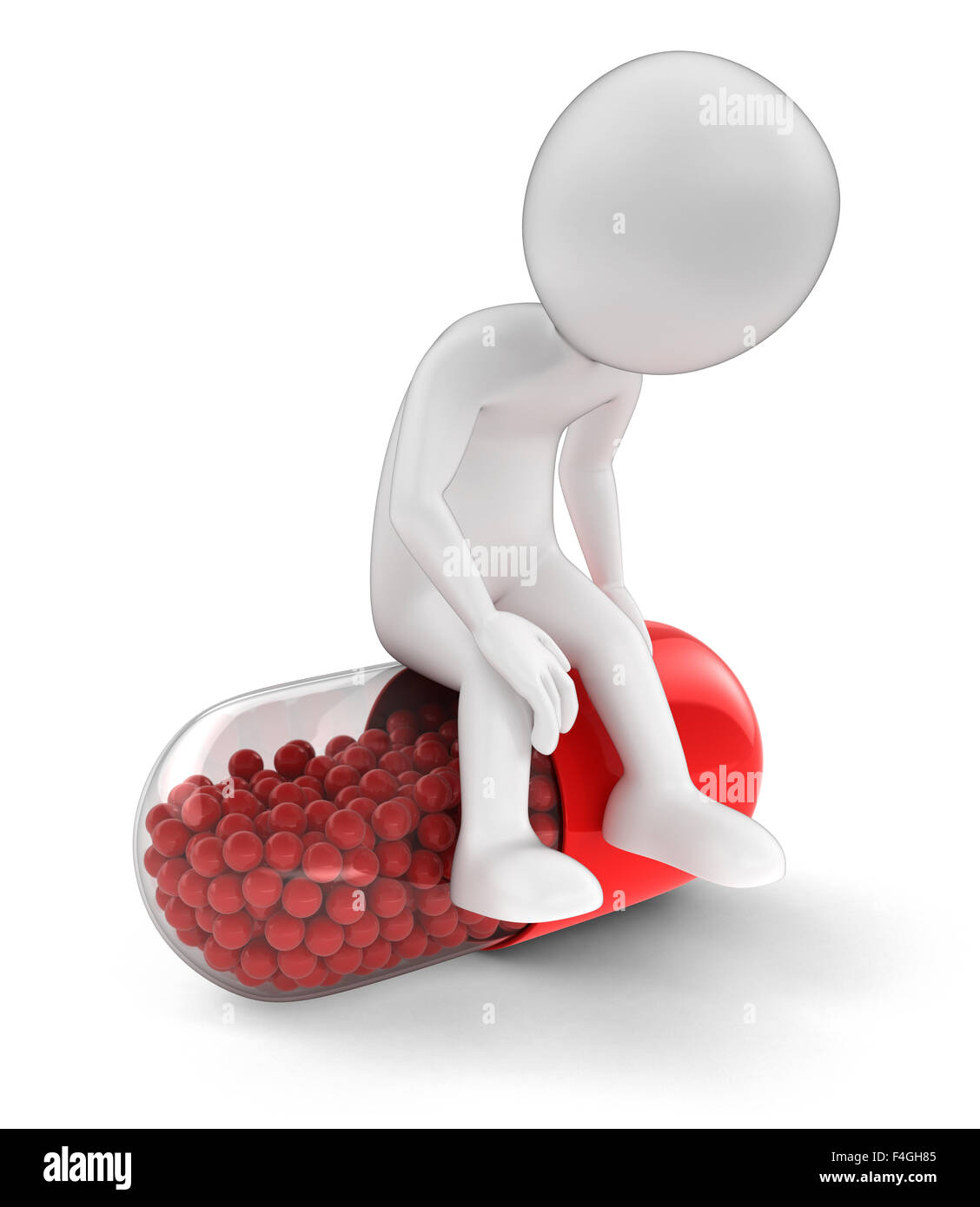 Man and capsule. Image with clipping path Stock Photo - Alamy