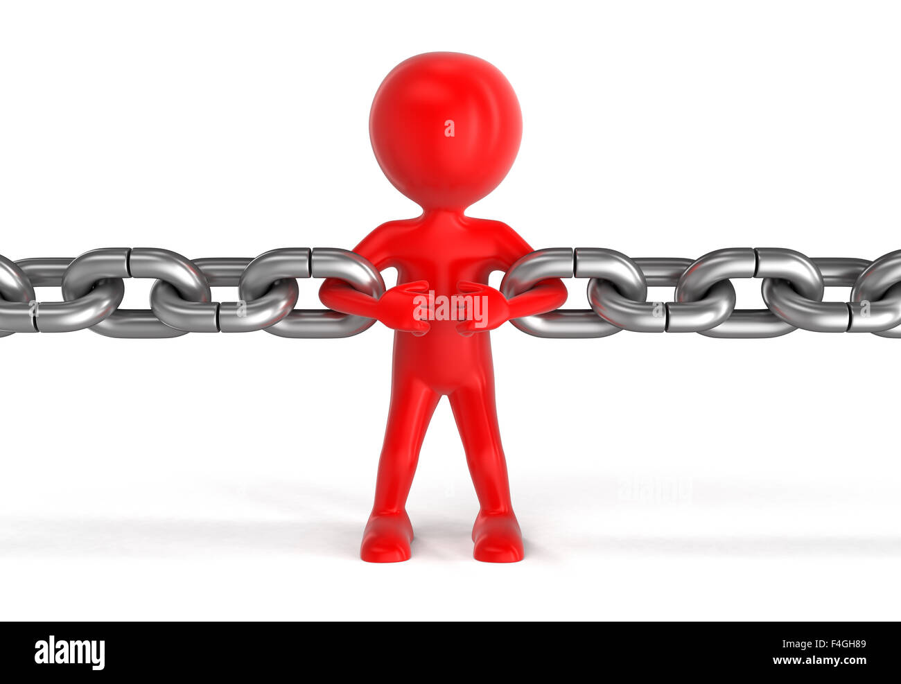 Human character and chain (clipping path included Stock Photo - Alamy