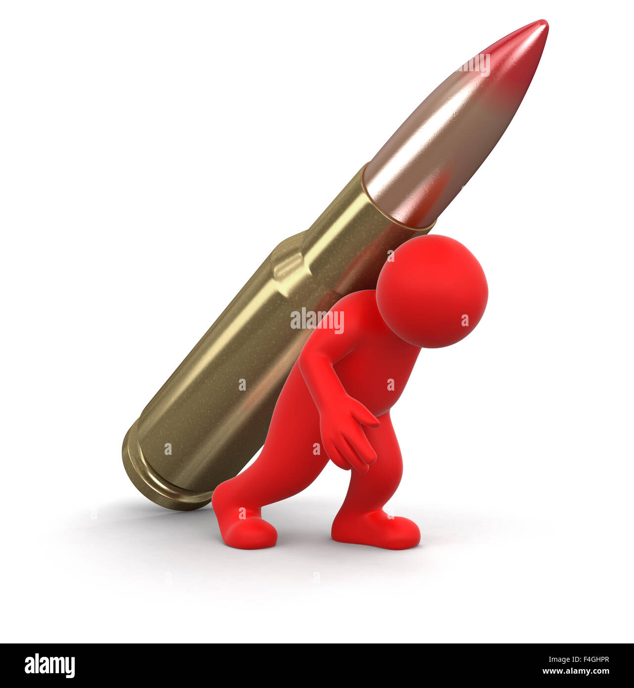 Man and Bullet (clipping path included Stock Photo - Alamy