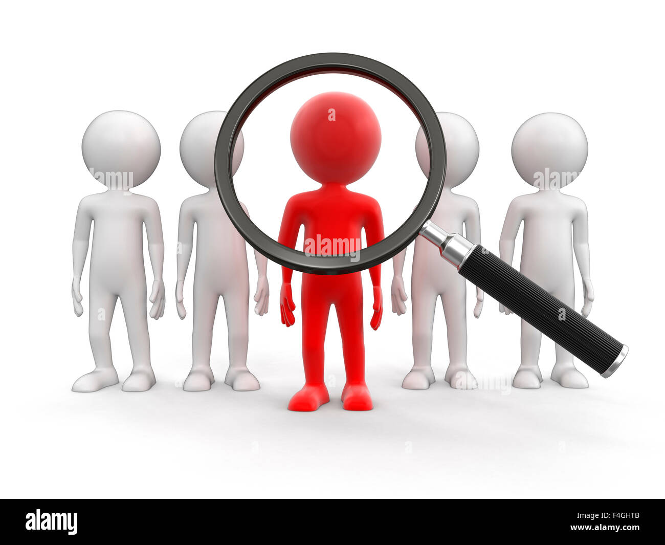 Man with loupe. Image with clipping path Stock Photo - Alamy