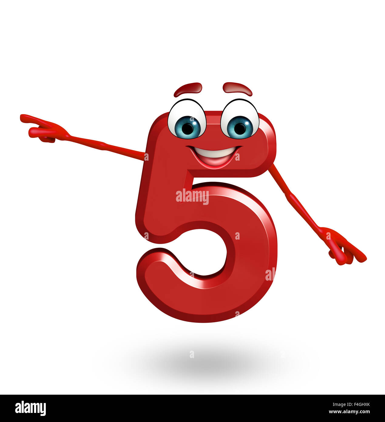 3d rendered illustration of cartoon character of five digit Stock Photo ...