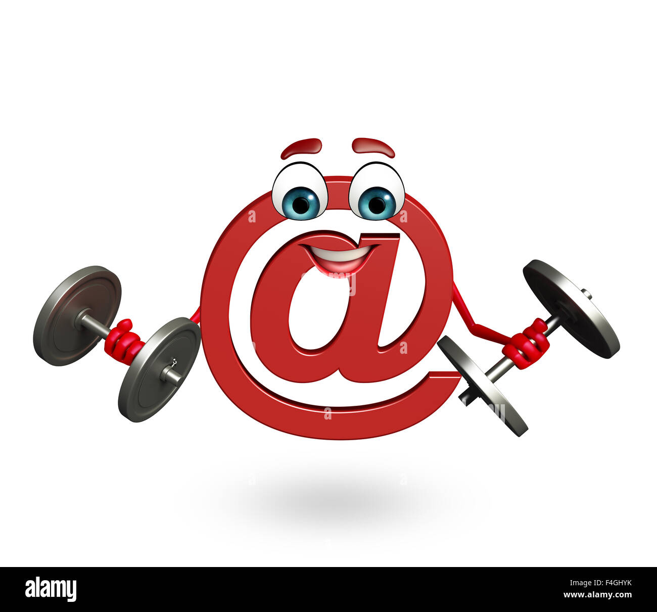 3d rendered illustration of at the rate sign with weights Stock Photo ...