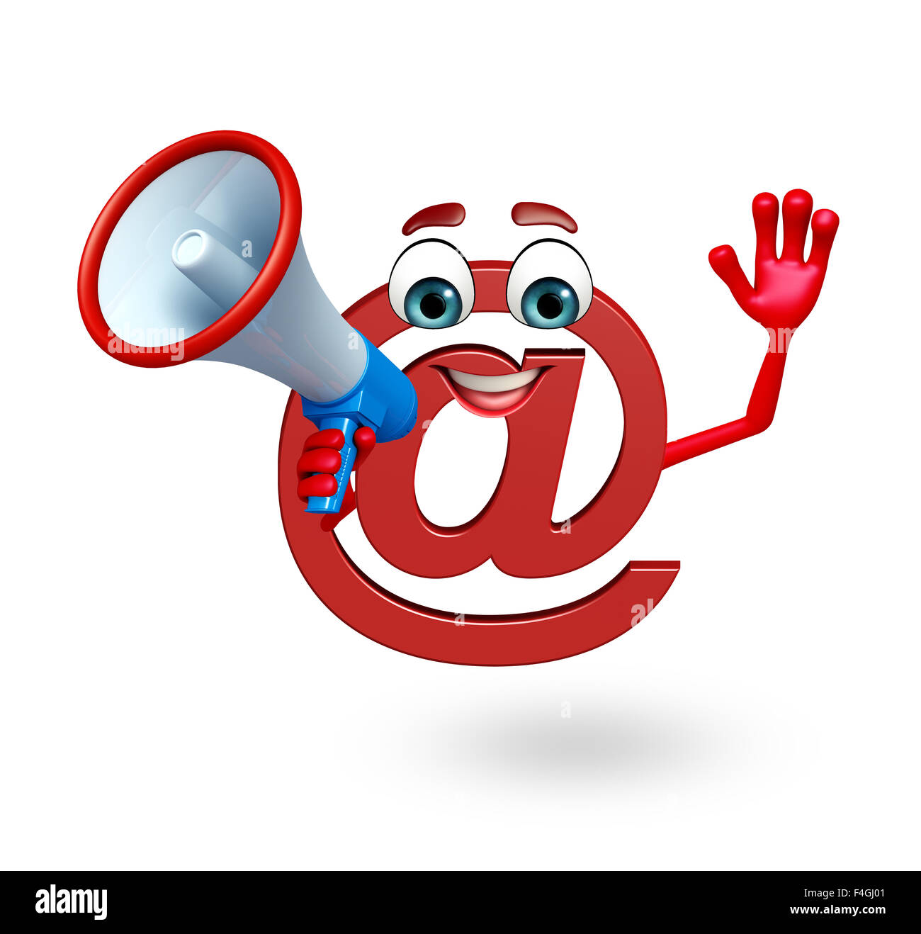 3d rendered illustration of at the rate sign with loudspeaker Stock ...