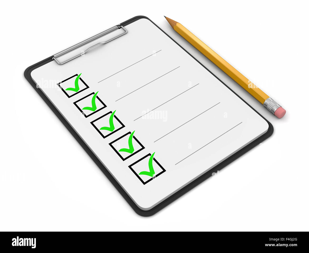Clipboard Checklist. Image with clipping path Stock Photo - Alamy