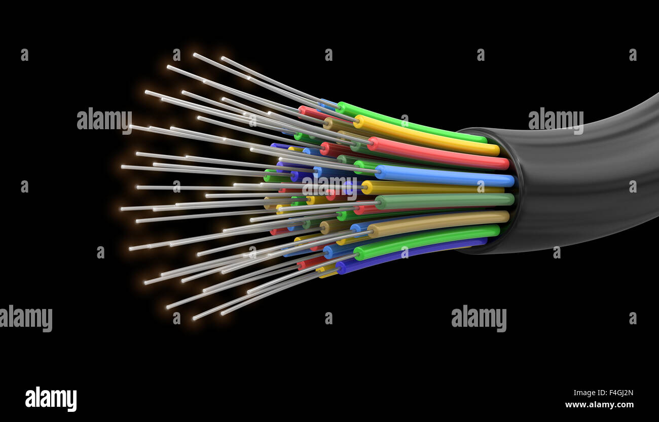 Optic fiber cable (clipping path included Stock Photo - Alamy