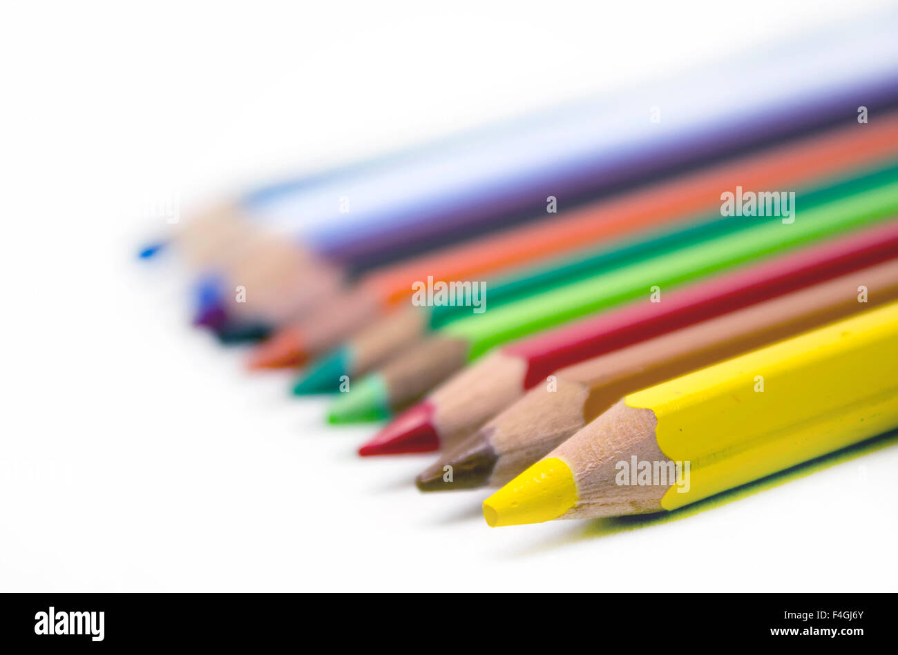 Sharpened color pencils isolated on white background Stock Photo - Alamy