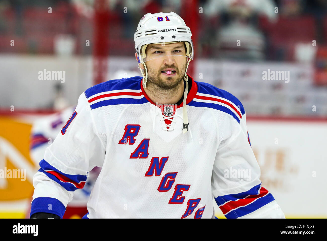New York Rangers left wing Rick Nash (61) during the NHL game between ...