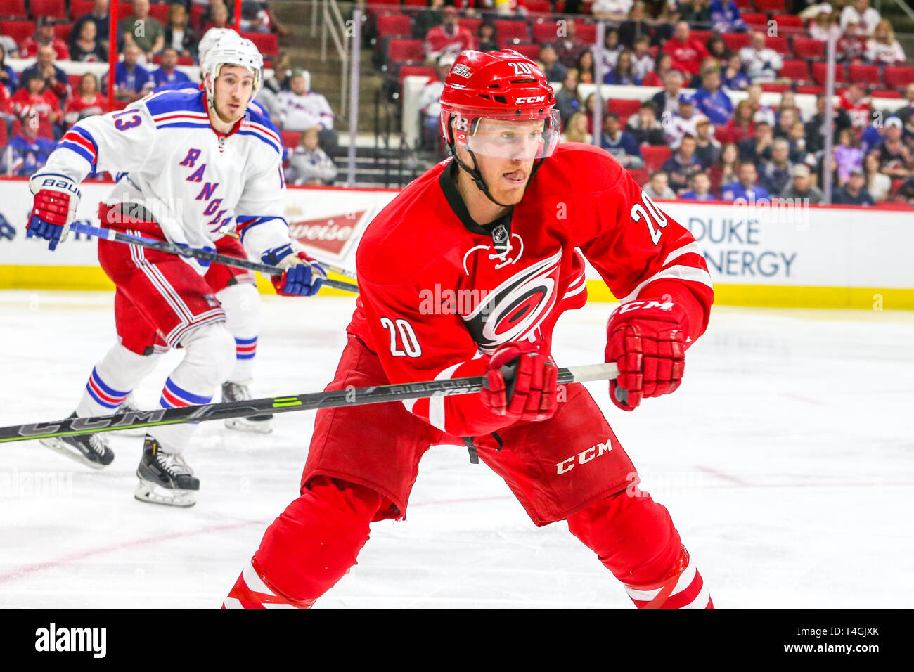 Carolina Hurricanes center Riley Nash (20) during the NHL game between ...