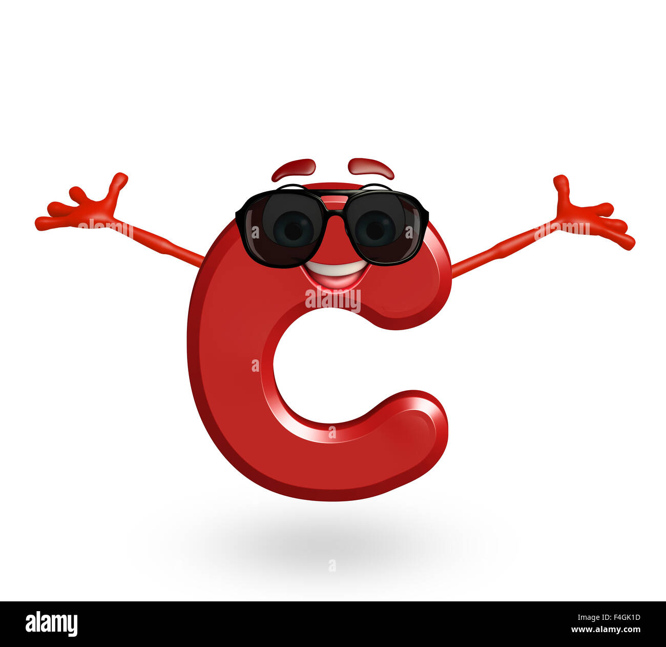 3d rendered illustration of alphabet C Cartoon Character with goggles ...