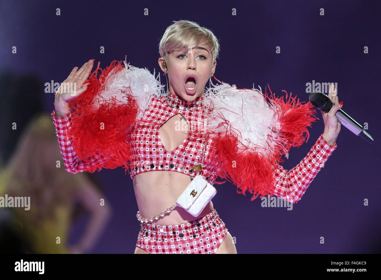 Miley Cyrus Performs Live in Concert as part of her 2014 Bangerz World ...