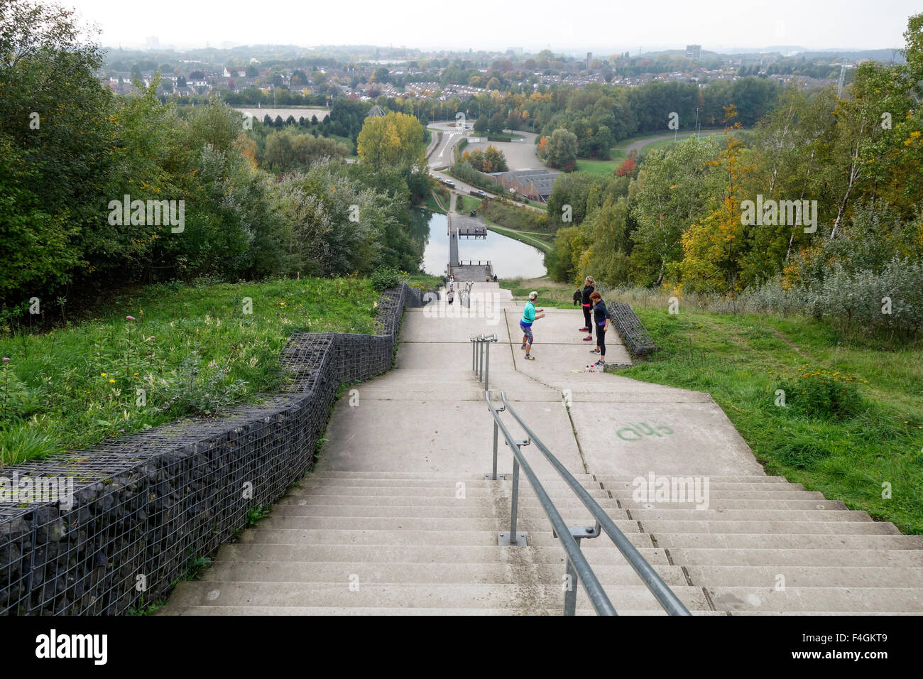 Longest staircase of Holland build on former coal slag heap, Limburg ...