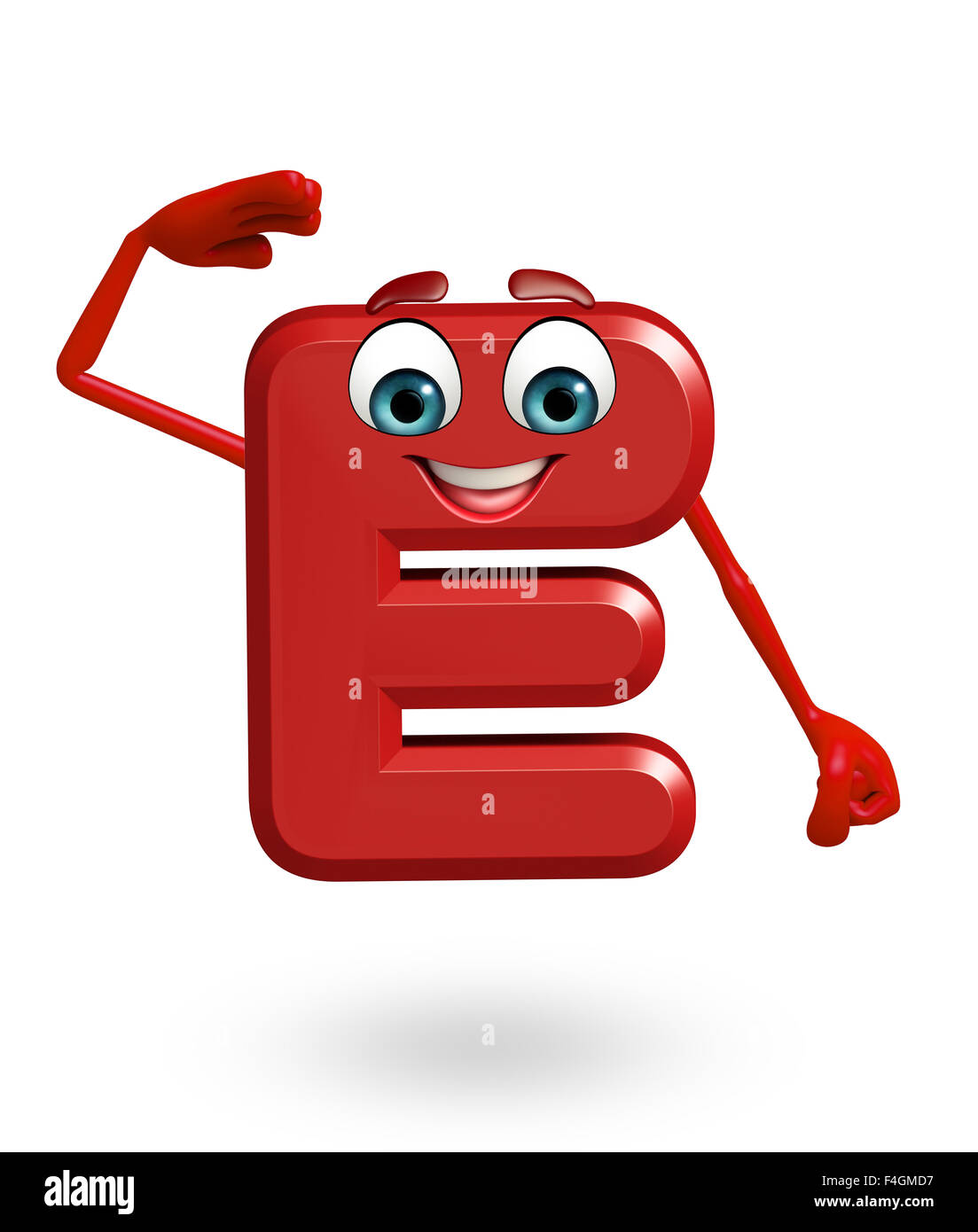 3d rendered illustration of alphabet E Cartoon Character Stock Photo ...