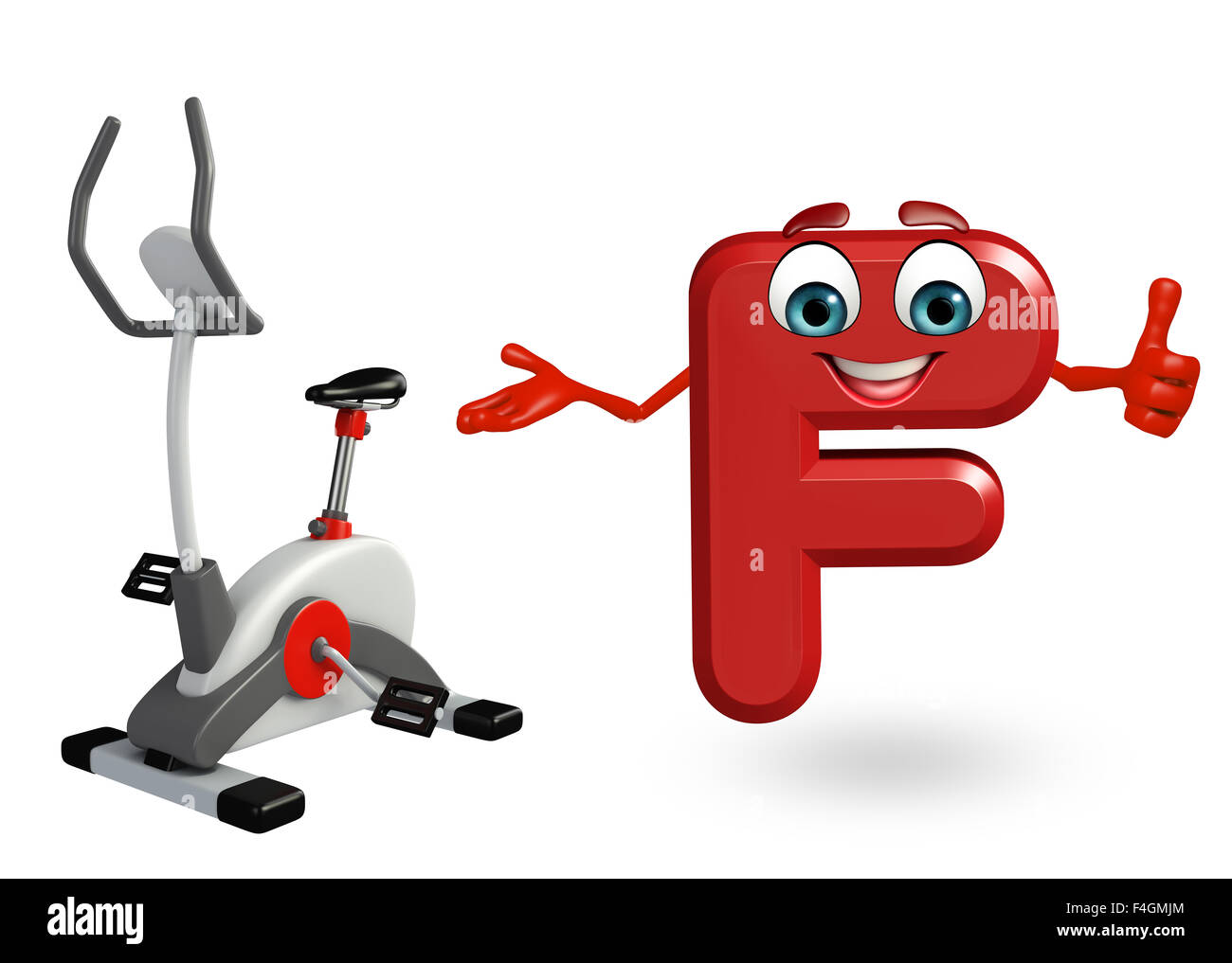 3d rendered illustration of alphabet F Cartoon Character with ...