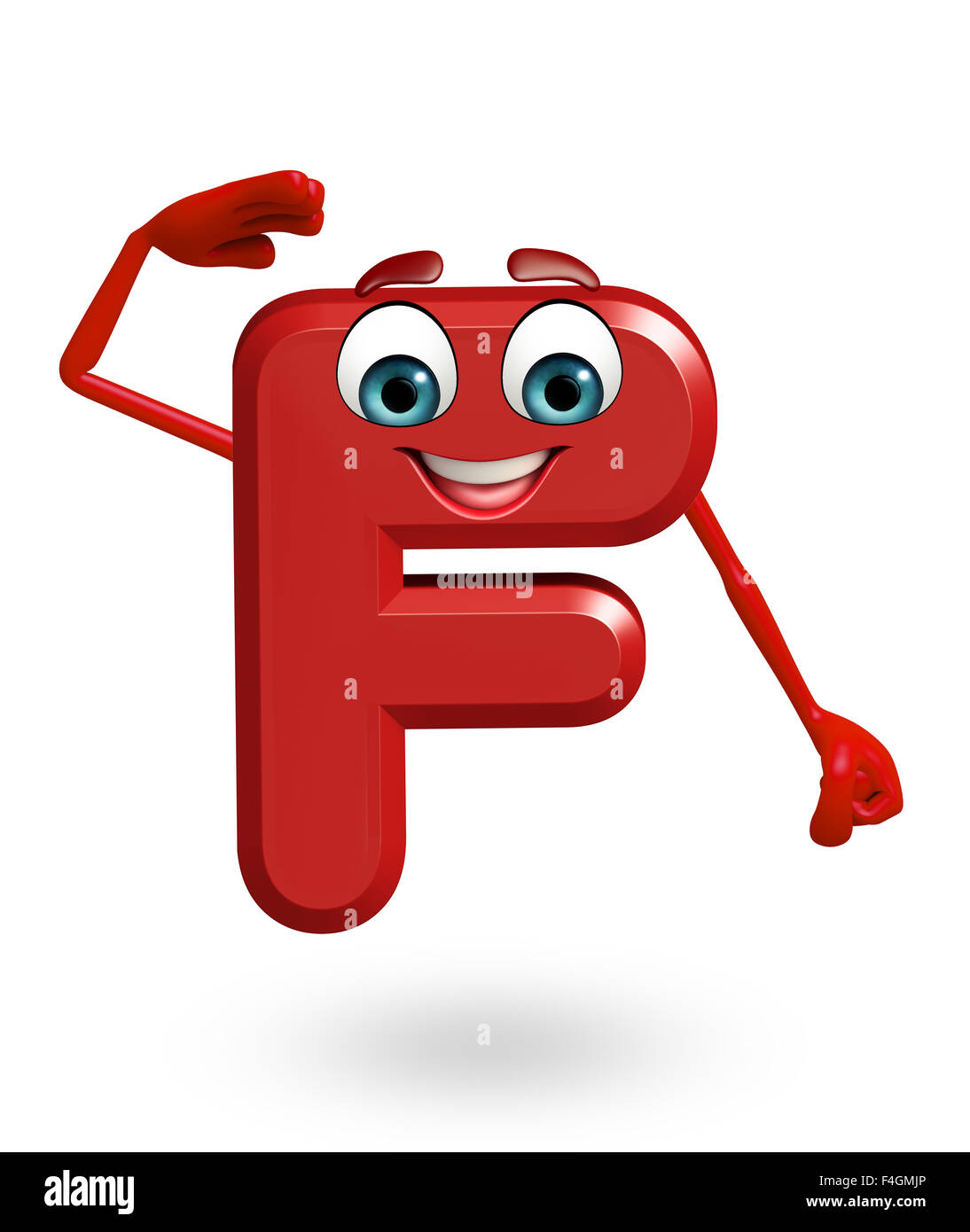 3d rendered illustration of alphabet F Cartoon Character Stock Photo ...