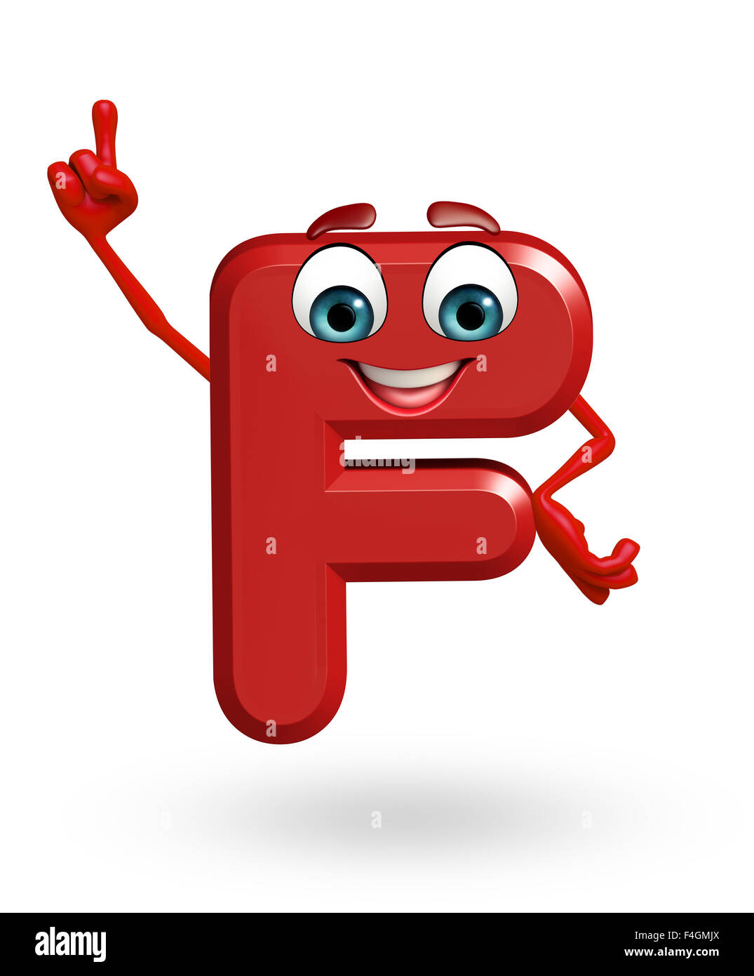3d rendered illustration of alphabet F Cartoon Character Stock Photo ...
